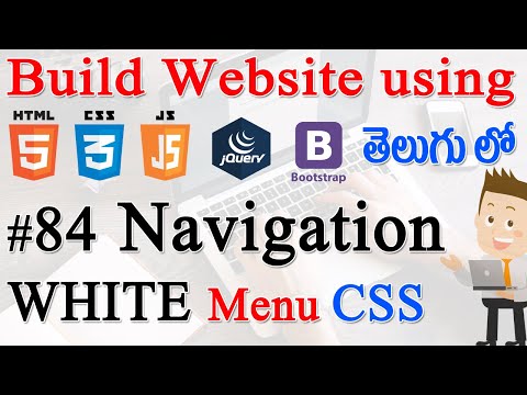 Learn 84 How to Build Website using Html CSS JS jQuery Bootstrap Building White Navigation CSS ...