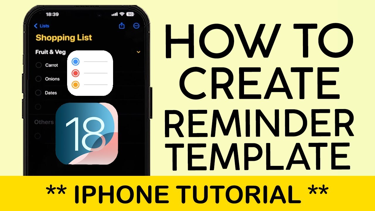 How to Create Reminder Template on Reminders App iOS 18 2024