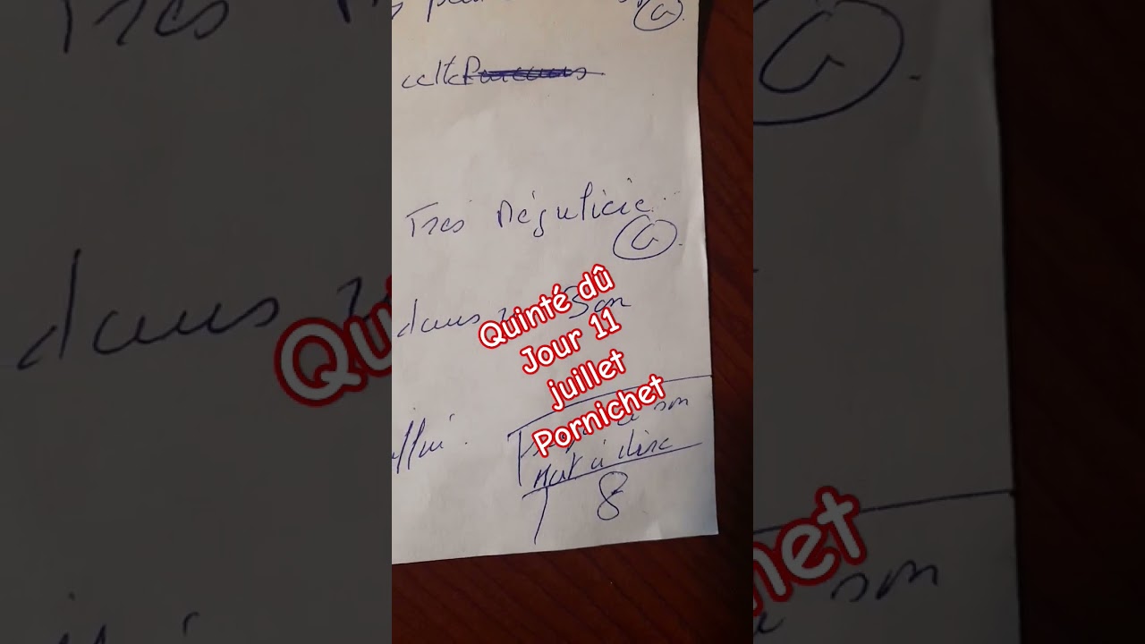 Pronostic Quinté du Jeudi 11 juillet à Pornichet 2024 #pmu #quintédujour #turf