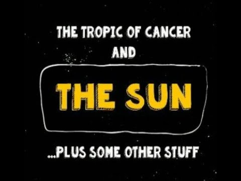 The sun and the Tropic of Cancer along with some latitude and longitude.