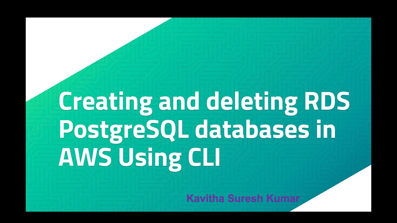 Creating and deleting RDS PostgreSQL databases in AWS Using CLI
