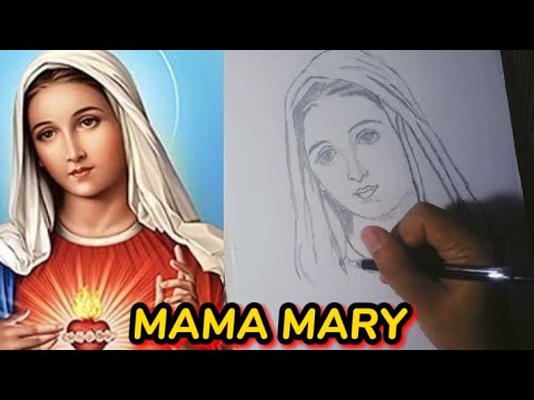 How To Draw Mary Step by Step || Virgin Mary – I'm Youtuber – Follow my ...