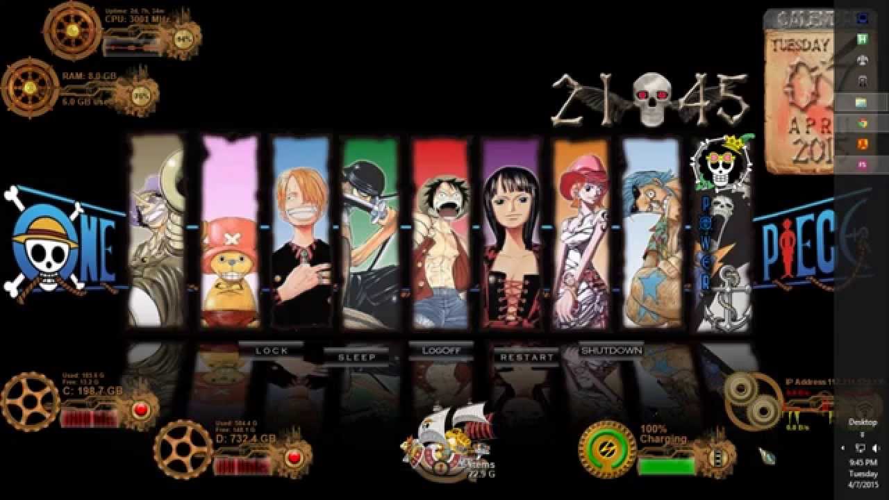 RainMeter One Piece skin