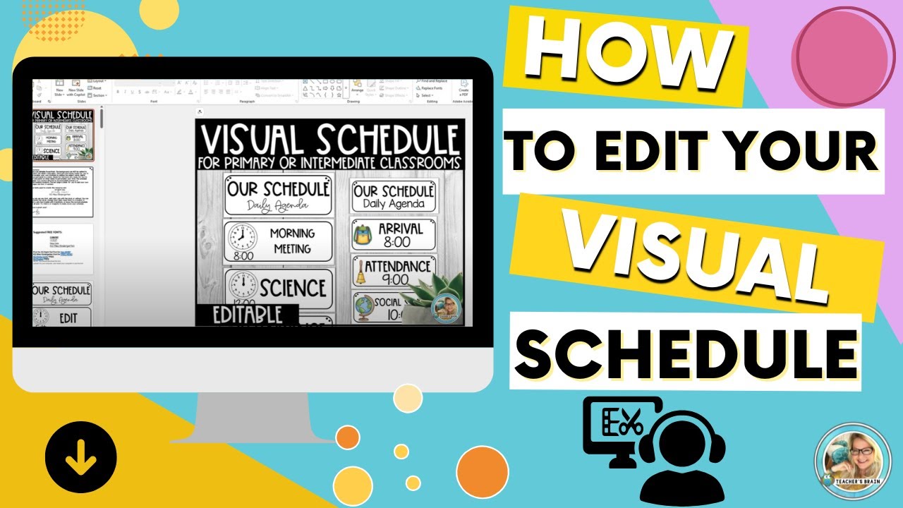 How to edit your VISUAL SCHEDULE TpT