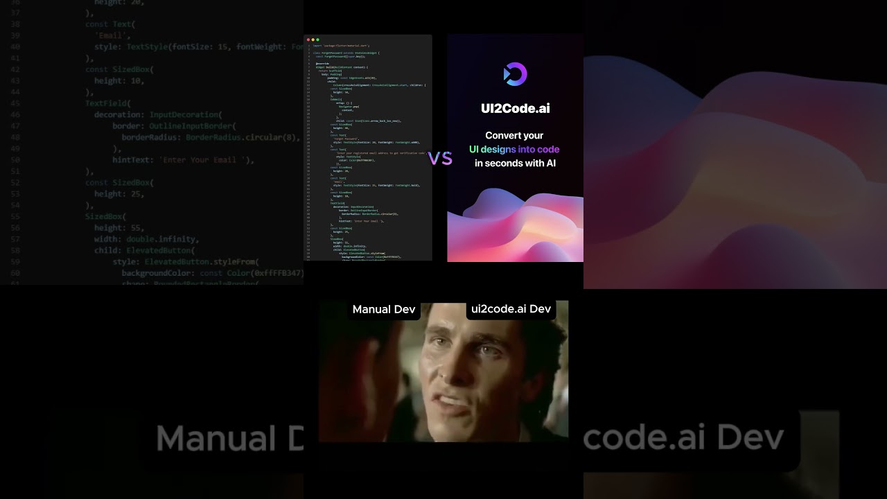 Which Dev Are You? Manual or UI2Code? ⚔️ #developer #uidesign #memes #ai #code #mobiledev #react