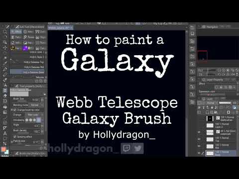 How to paint Webb telescope space art - Clip Studio stars and galaxy brush tutorial