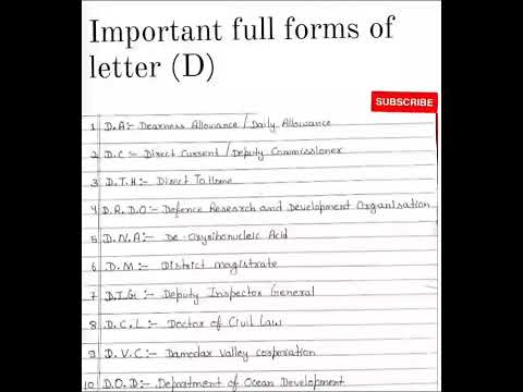 important full forms of letter (D)//#fullform #importantfullform (@statuskingff )