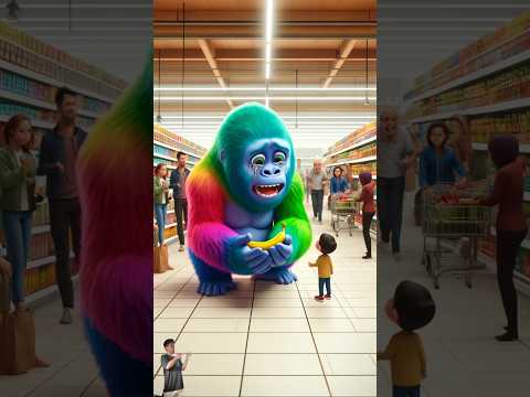 The colorful monkey was cry because of the boy #shorts #love