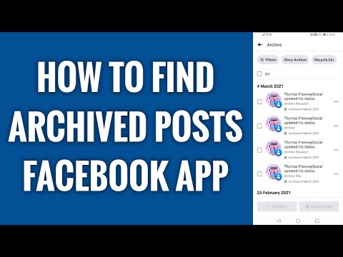 How To Find Archived Posts On Facebook App