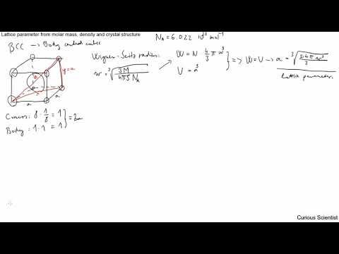 Lattice parameter from molar mass and density - BCC structure