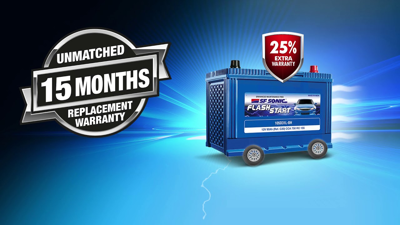 SF Sonic Batteries | 15 Months Replacement Warranty | Eint Automotive Oman
