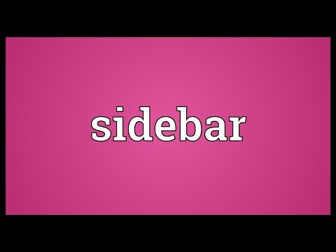 Sidebar Meaning