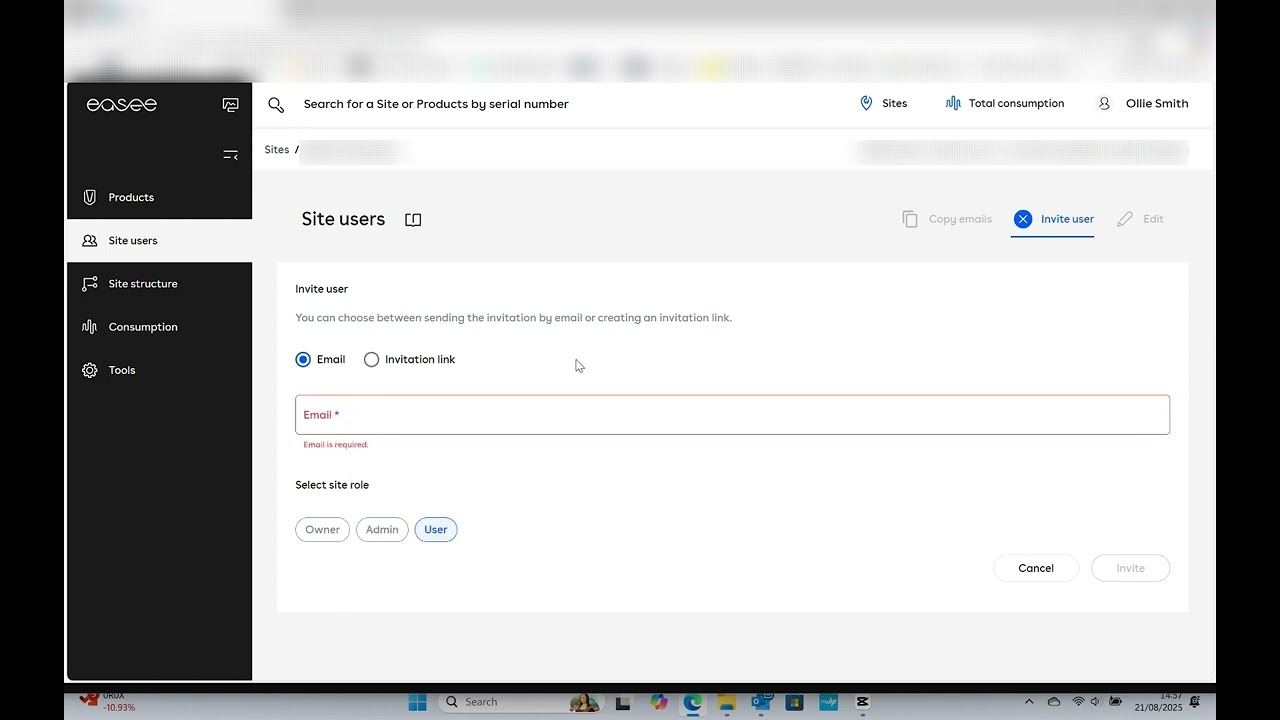 Easee adding a new user tutorial