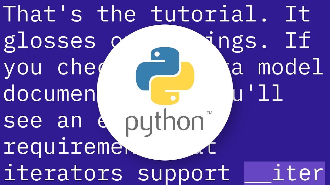 Do Python iterators formally require an __iter__ method?