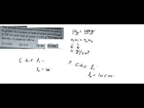 the density of a material in CGS system of units .............