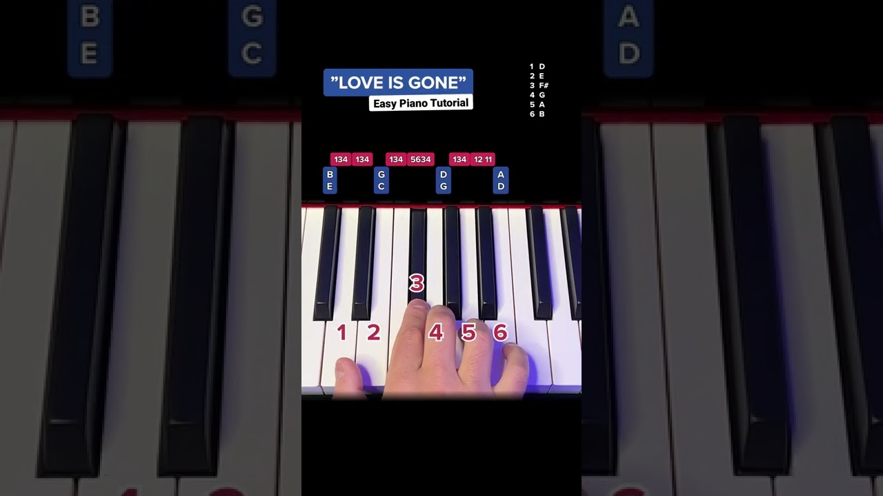 How to play „LOVE IS GONE“ - Mini Piano Tutorial #pianotutorial #learnpiano #pianolessons #easypiano