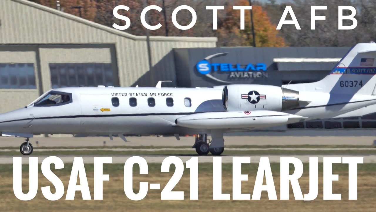 USAF C-21 Takeoff Learjet 35 Business Jet