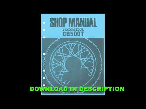 Honda CB500T (1972) Workshop Manual PDF English | Full Motorcycle Maintenance Guide