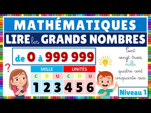 Lire les grands nombres || Classes et ordres || Unités, Mille, Millions et Milliards.