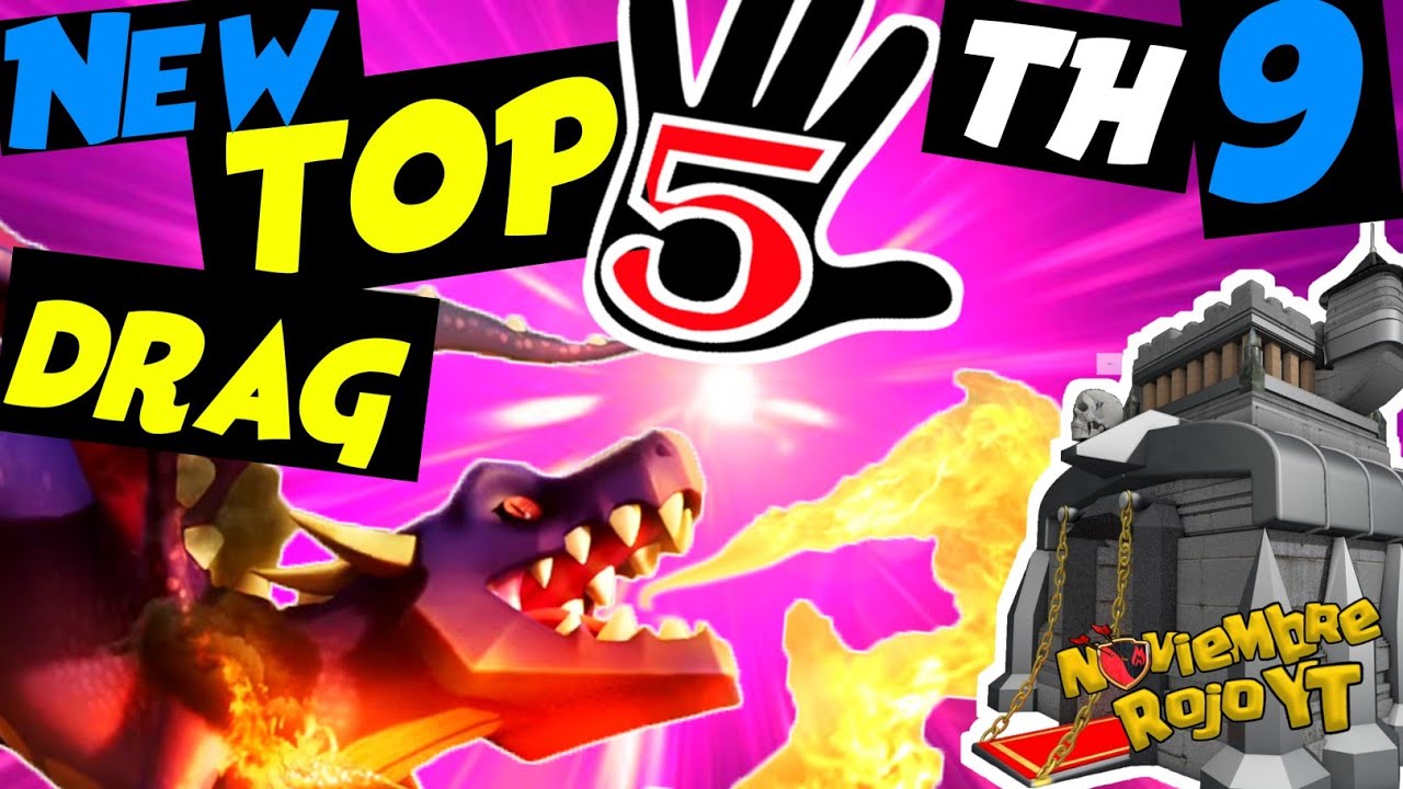 COMO ATACAR con DRAGONES clash of clans Th9 ¿CUAL ES EL MEJOR EJERCITO? Guerra Ayuntamiento 9