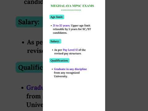 MPSC MEGHALAYA EXAMS | ASST. EMPLOYMENT OFFICERS #shorts #shortsfeed #shortsvideo #aldorjobs