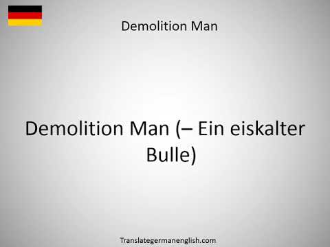 How to say demolition expert in German?