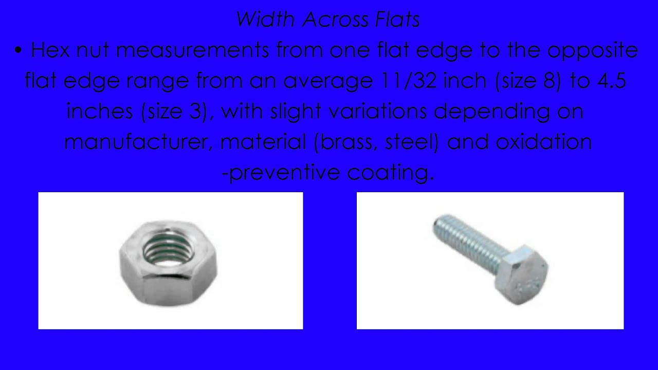 Standard Hex Nut Dimensions
