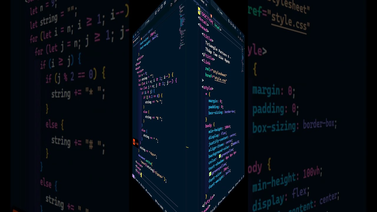 HTML CSS JS - Triangle Pattern - Inverted Triangle Tower - THINHPHAM #shorts