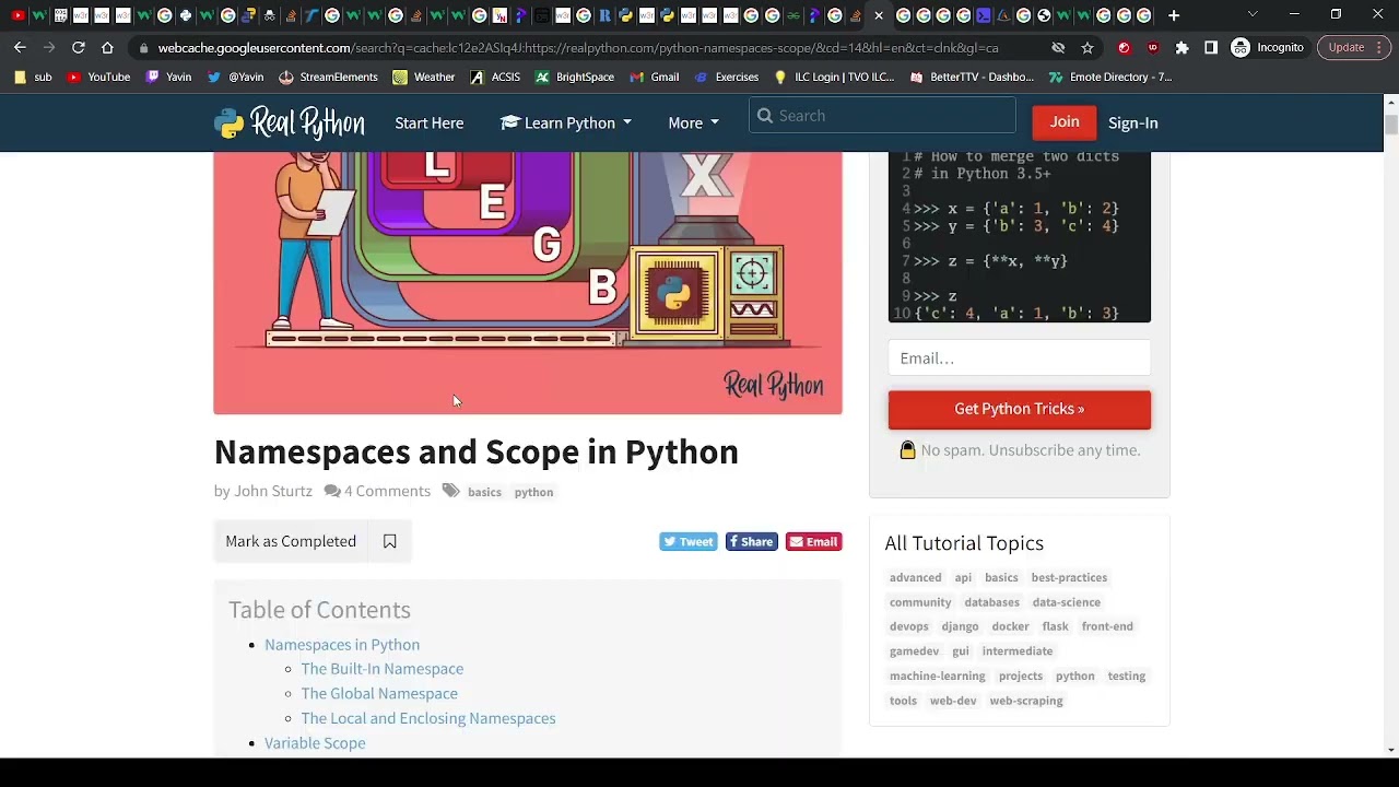 back to namespace, looking into object oriented programming again (python)