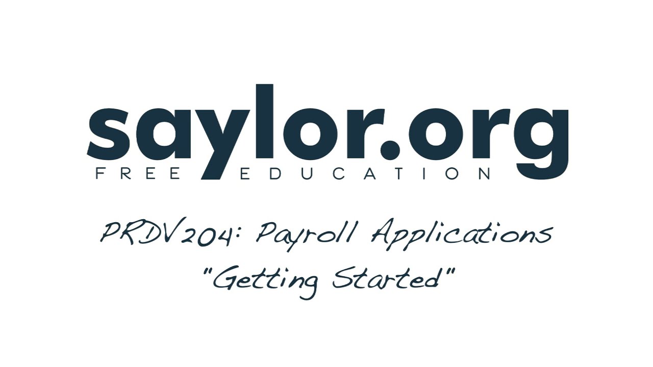 Getting Started: Payroll Application - Professional Development 204