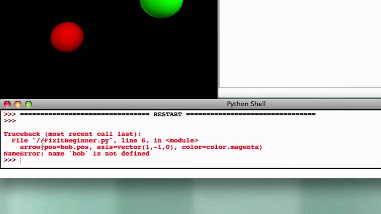 VPython Instructional Videos: A. Debugging Syntax Errors