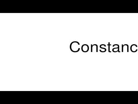 How to pronounce Constancy