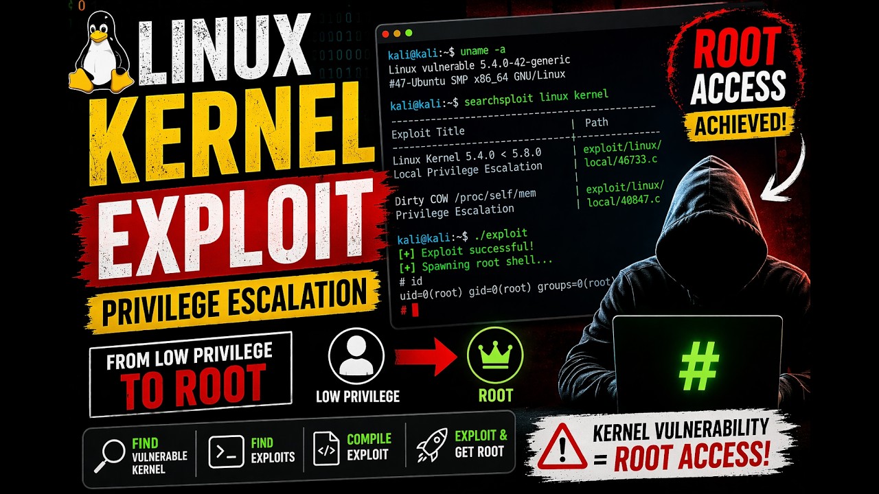 Linux Kernel Exploitation Explained 🔥 | Privilege Escalation via Kernel Exploits (Step-by-Step)