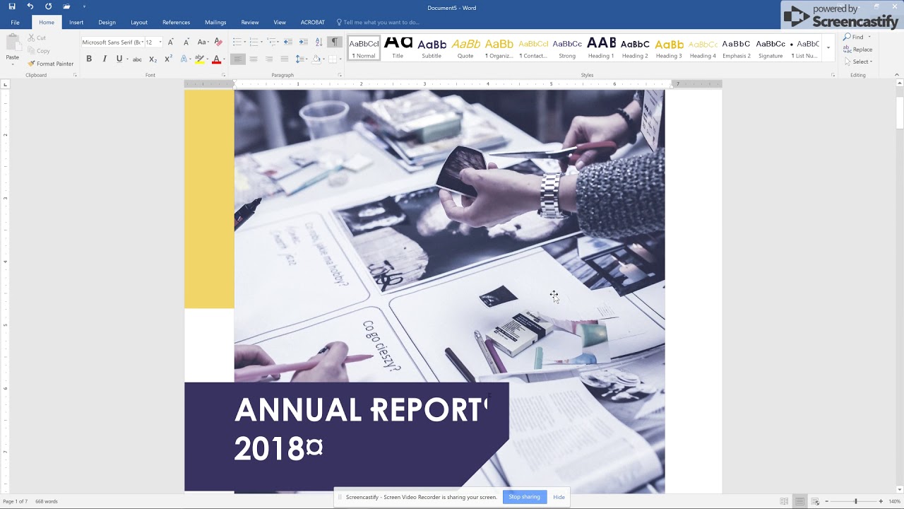 Word 2016 Lesson 1 Modify an Existing Template