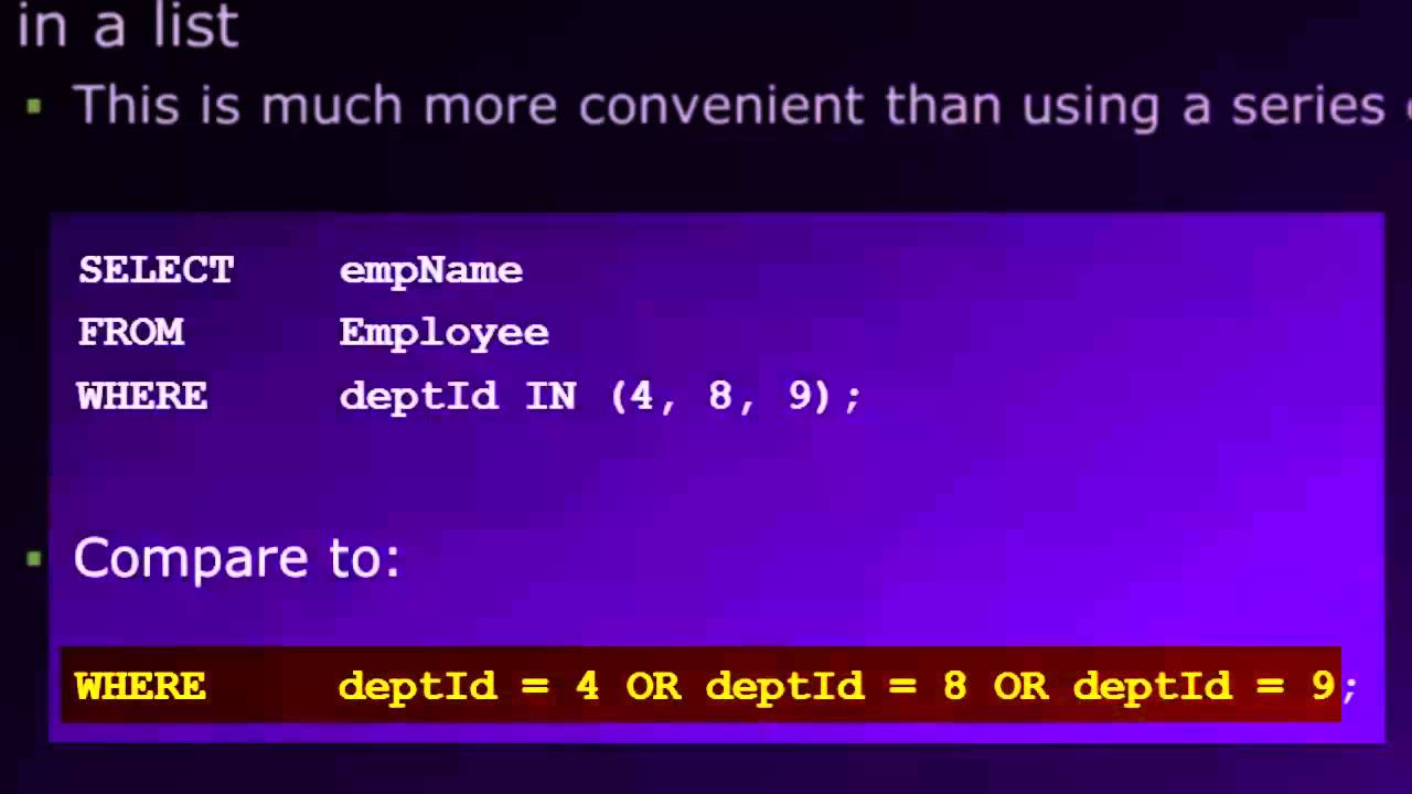 Database Lesson #3 of 8 - The Structured Query Language (SQL)