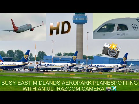Busy Plane Spotting At East Midlands Airport HD 50fps Ultra Zoom 28.5.23