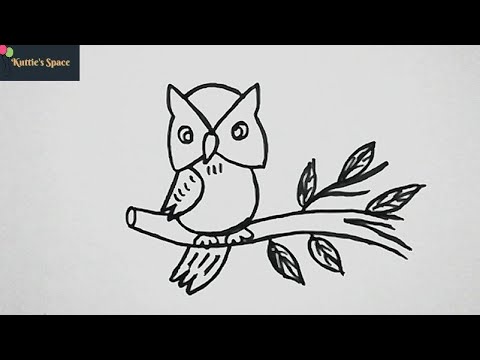 Owl drawing from Letter V | Very Easy Owl drawing for kids | #shorts