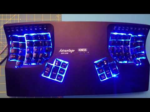 Modified Kinesis Advantage keyboard with addressable RGB LEDs