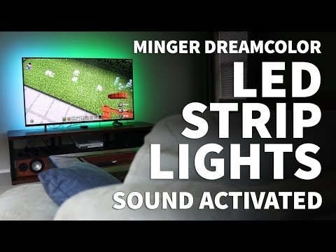 Sound Activated LED Strip Lights Behind TV – Minger DreamColor Bluetooth RGB LED TV Backlight
