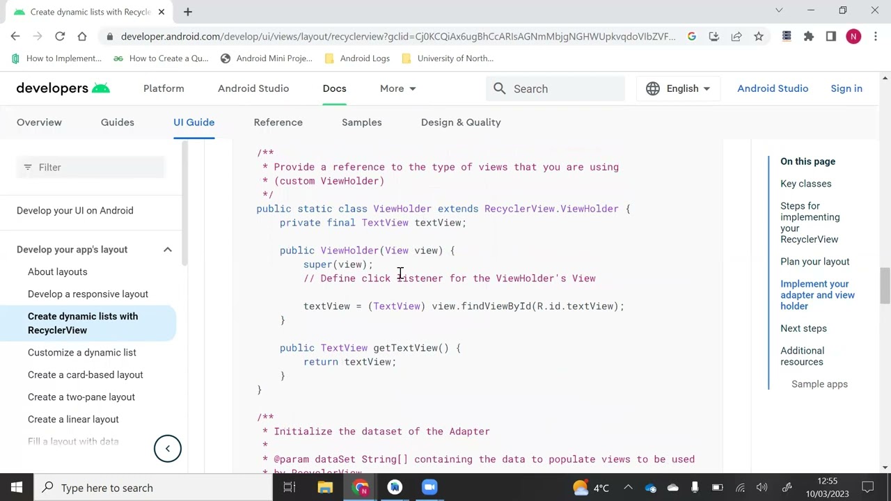 Java RecyclerView Adapter   Part 1
