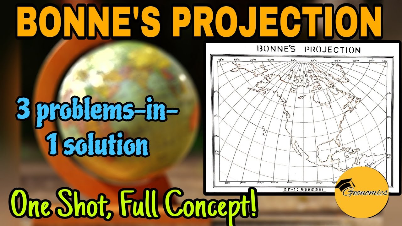 Bonne's Projection || Map Projection || 3 Different problem solving 