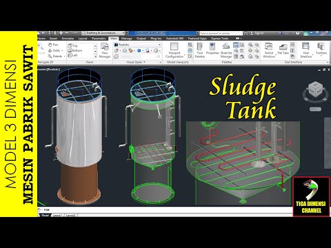 model 3d sludge tank mesin pabrik sawit