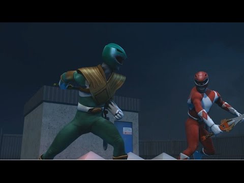 mighty morphin power rangers red ranger vs green ranger 3d animation ...