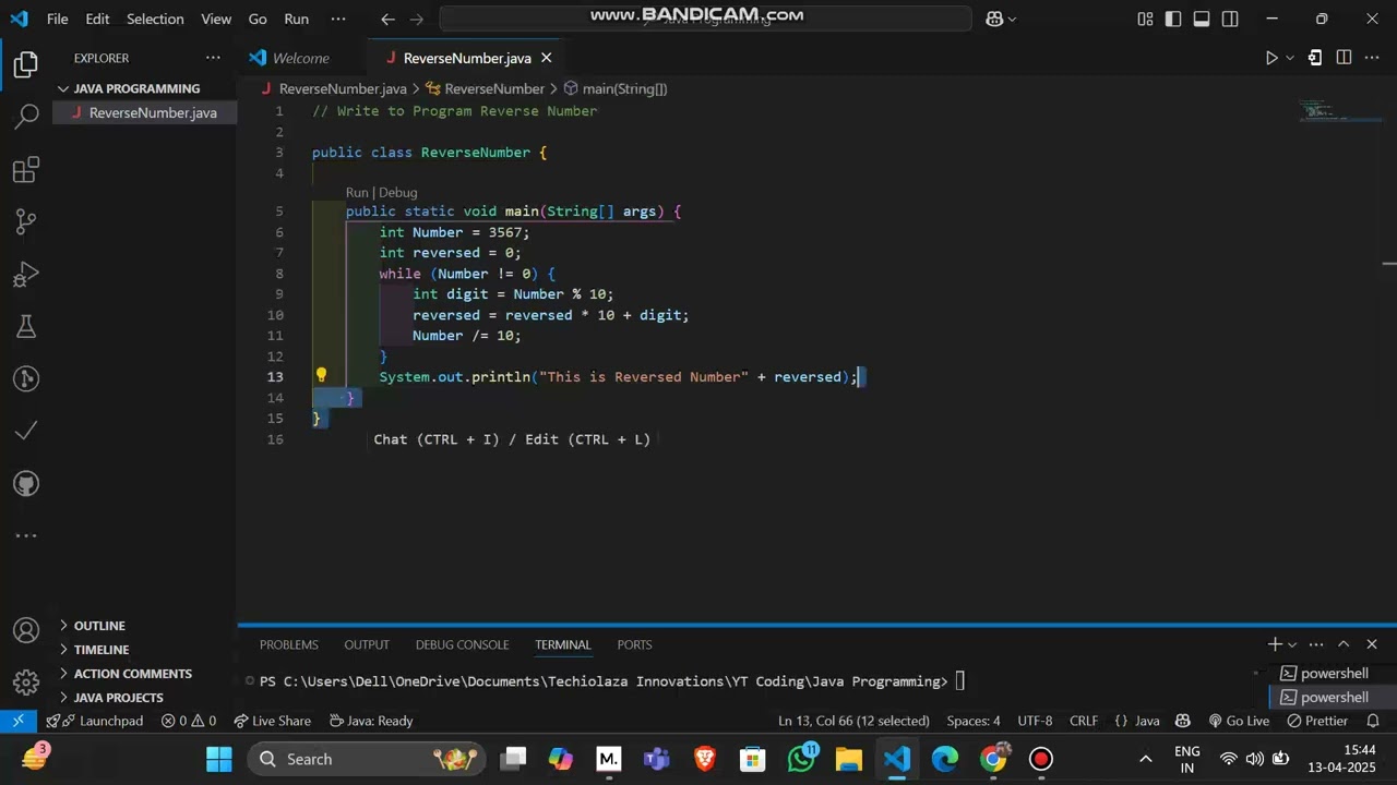 Java Program to Reverse a Number – Beginner Practice Series