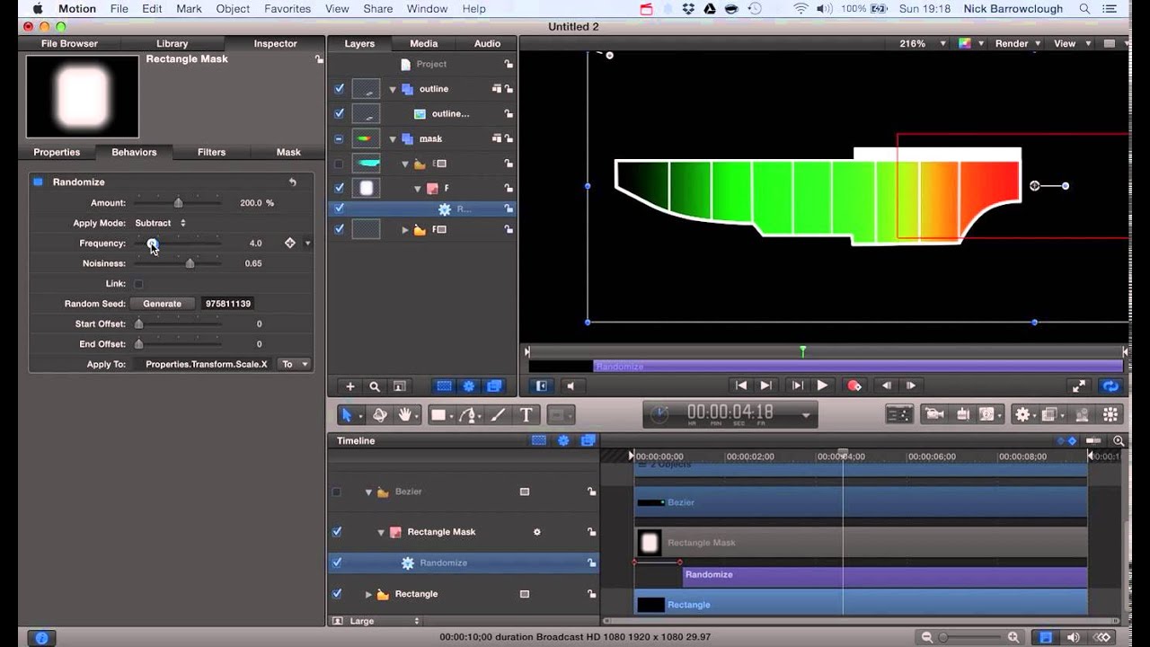 Motion 5 - Randomize parameter behaviours