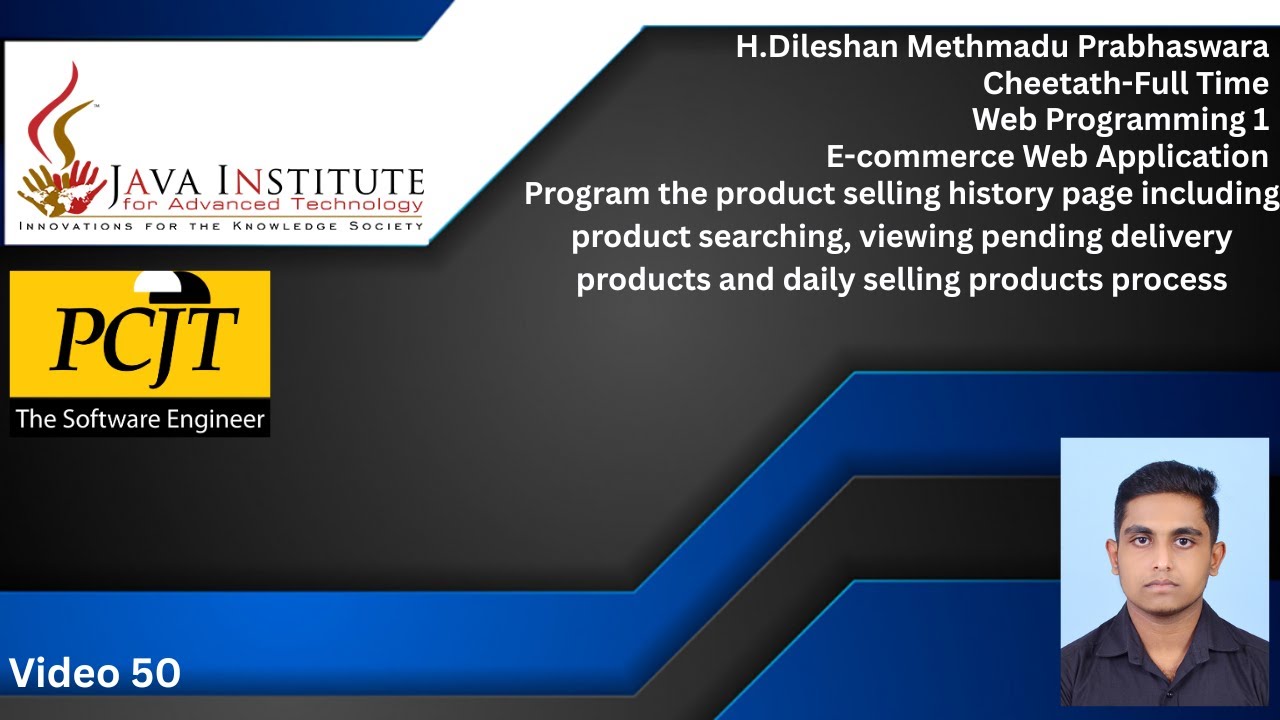 Web Programming 1| Task 50| eShop | 1st year | Java Institute | Dileshan