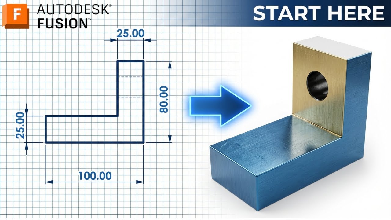 Fusion 360 From Zero | Beginner Step-by-Step Modeling Tutorial #01