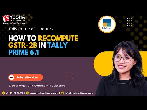 How to Recompute GSTR‑2B in TallyPrime | Yesha Software LLP