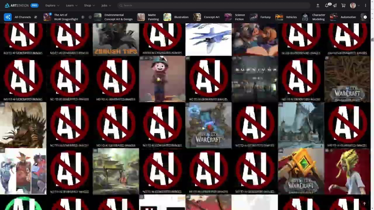 Artstation artists fight against AI