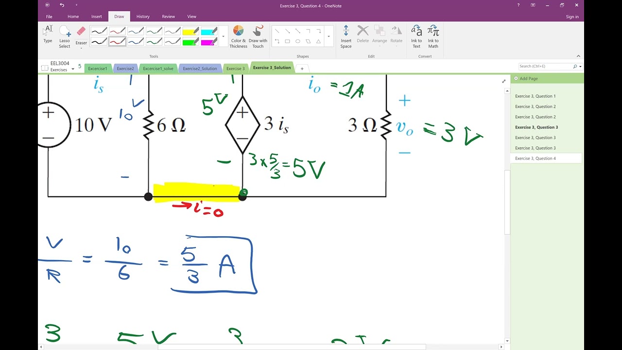 Linear Circuit 1, Exercise 3, Question 4